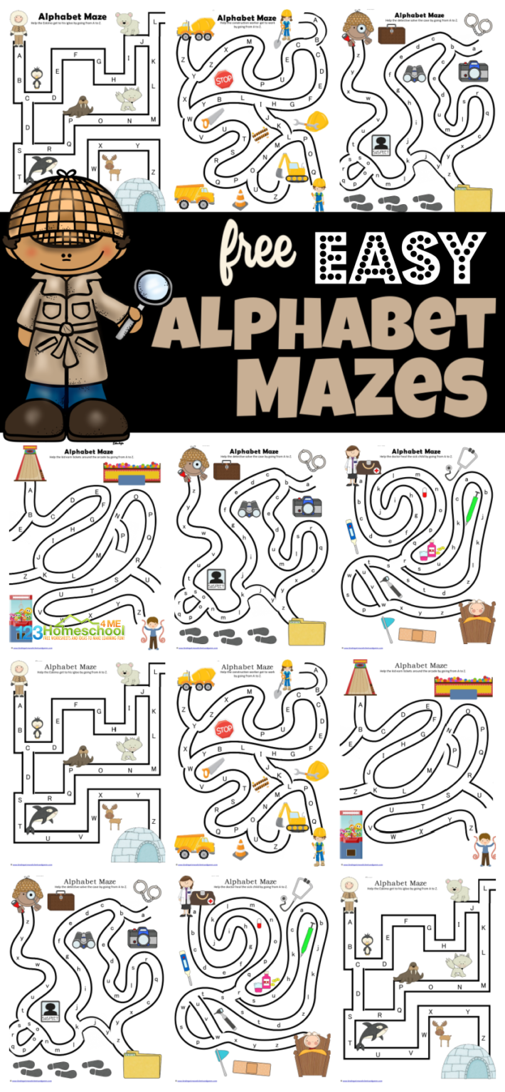 FREE Easy, Free Alphabet Maze Pages to Make Learning ABCs FUN!