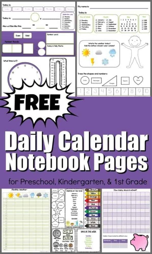 📅 FREE Printable Days of the Week Worksheets for Pre-k & Kindergarten
