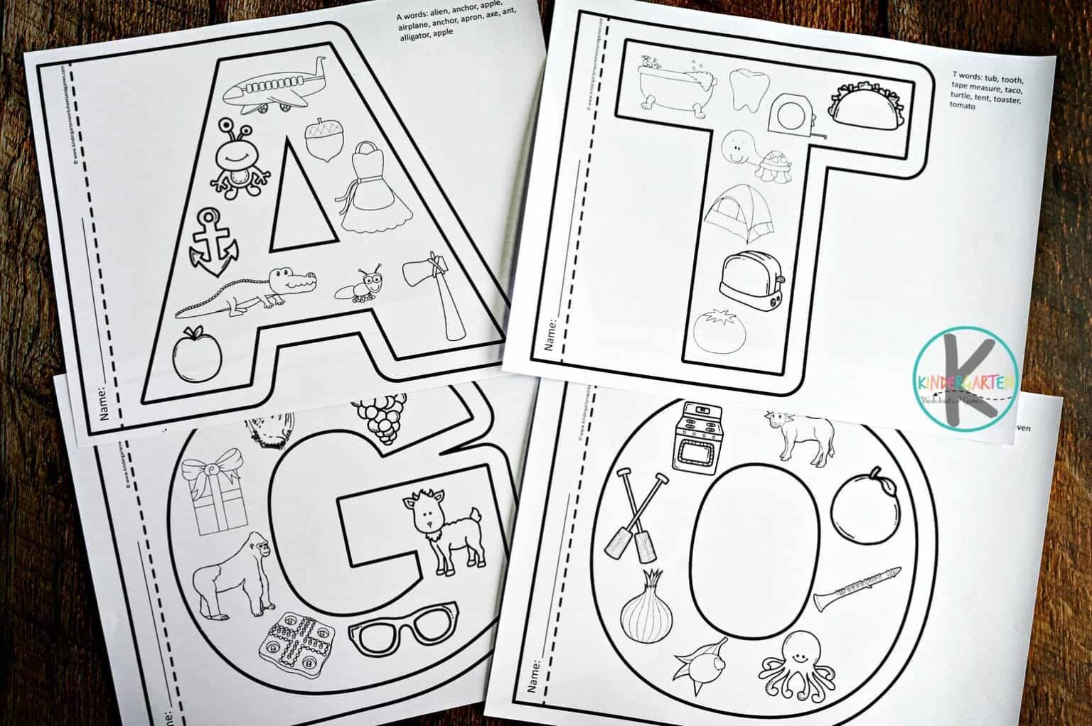 FREE Printable Alphabet Coloring Pages Worksheets for Kindergarten