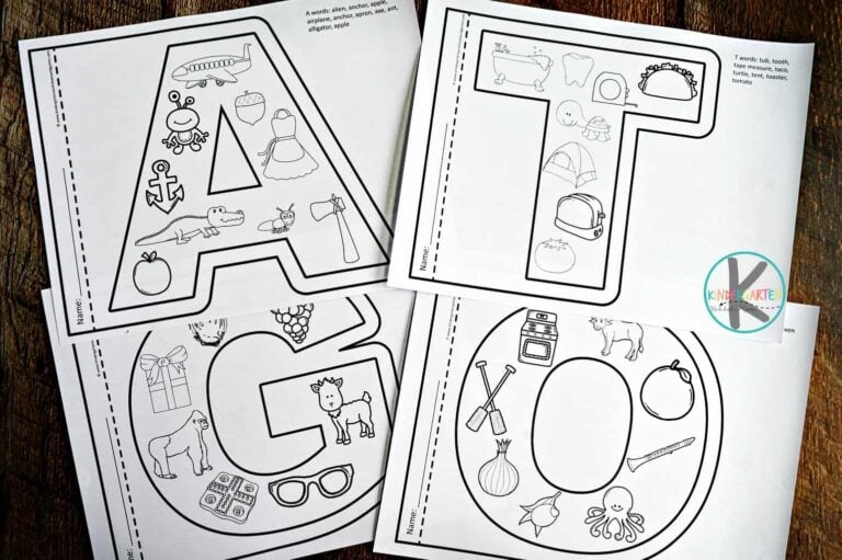 FREE Printable Alphabet Coloring Pages Worksheets for Kindergarten