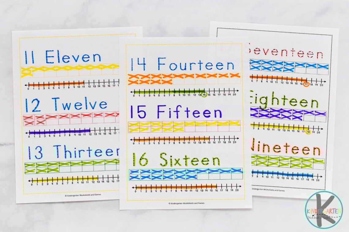 FREE Printable Teen Numbers 11-20 Worksheets
