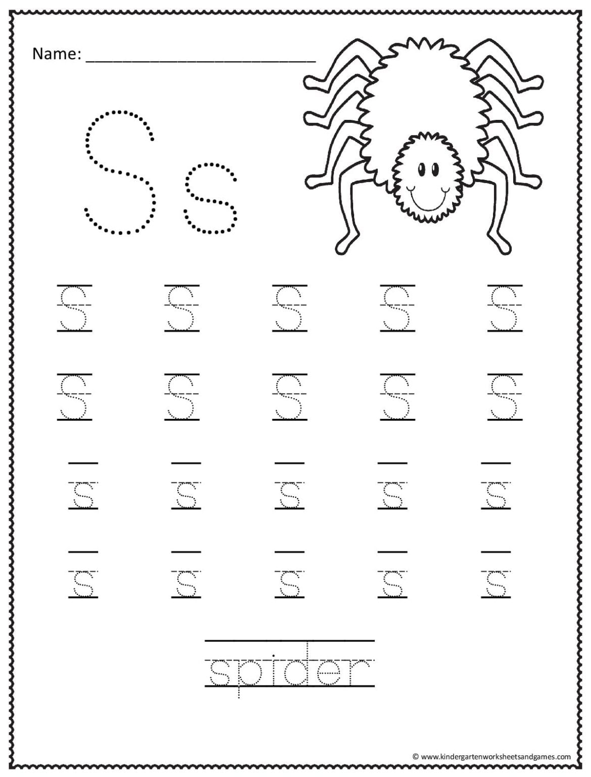 🕷️ S is for Spider Handprint Craft with Letter S Worksheet