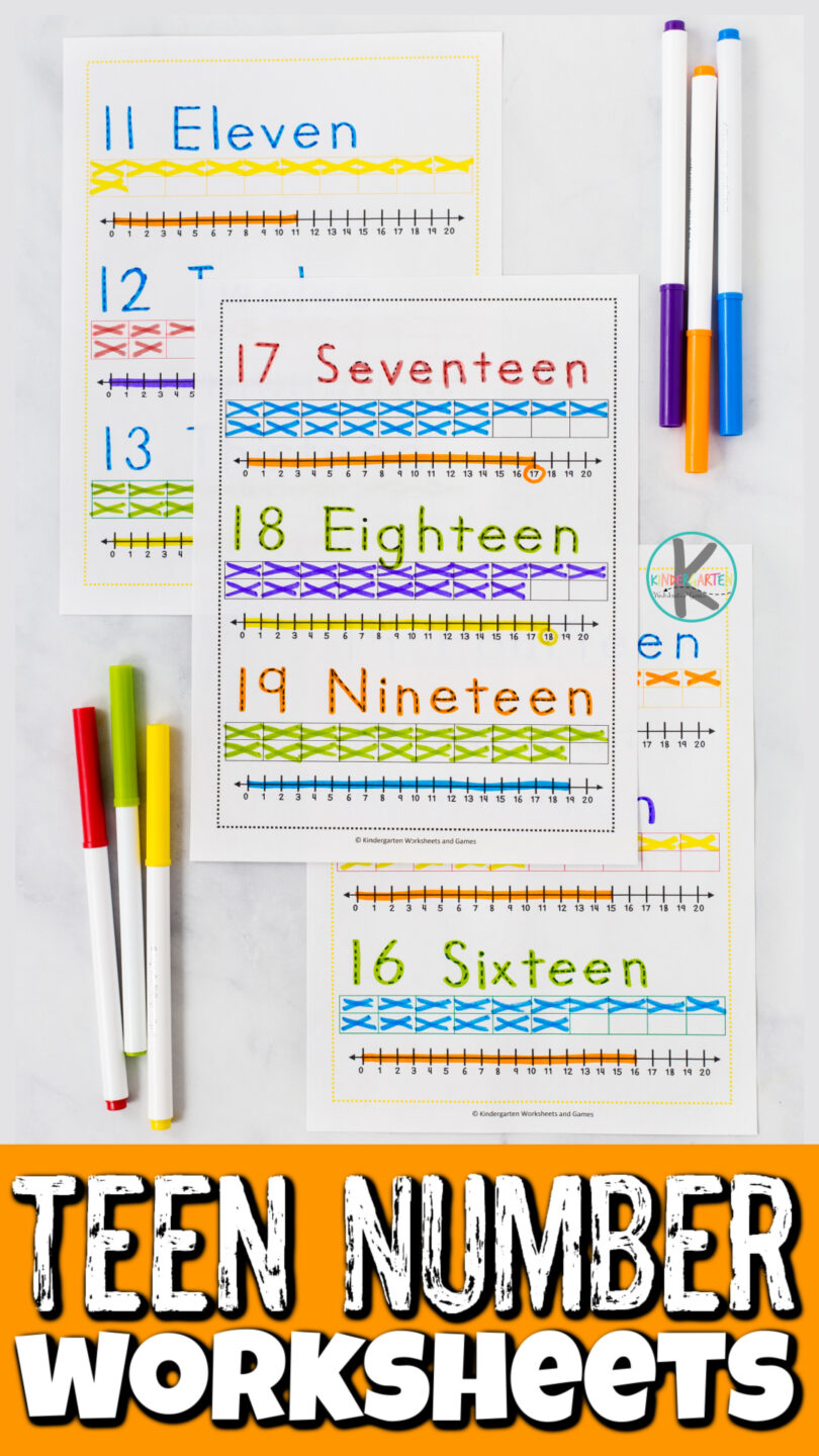 FREE Printable Teen Numbers 11-20 Worksheets