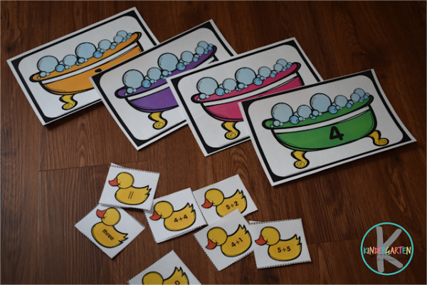 🐤 FREE Printable Rubber Ducky Addition Kindergarten Math Activity