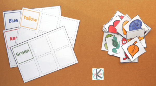 Learn Kindergarten Colors with Color Sorting Mats Worksheets pdf