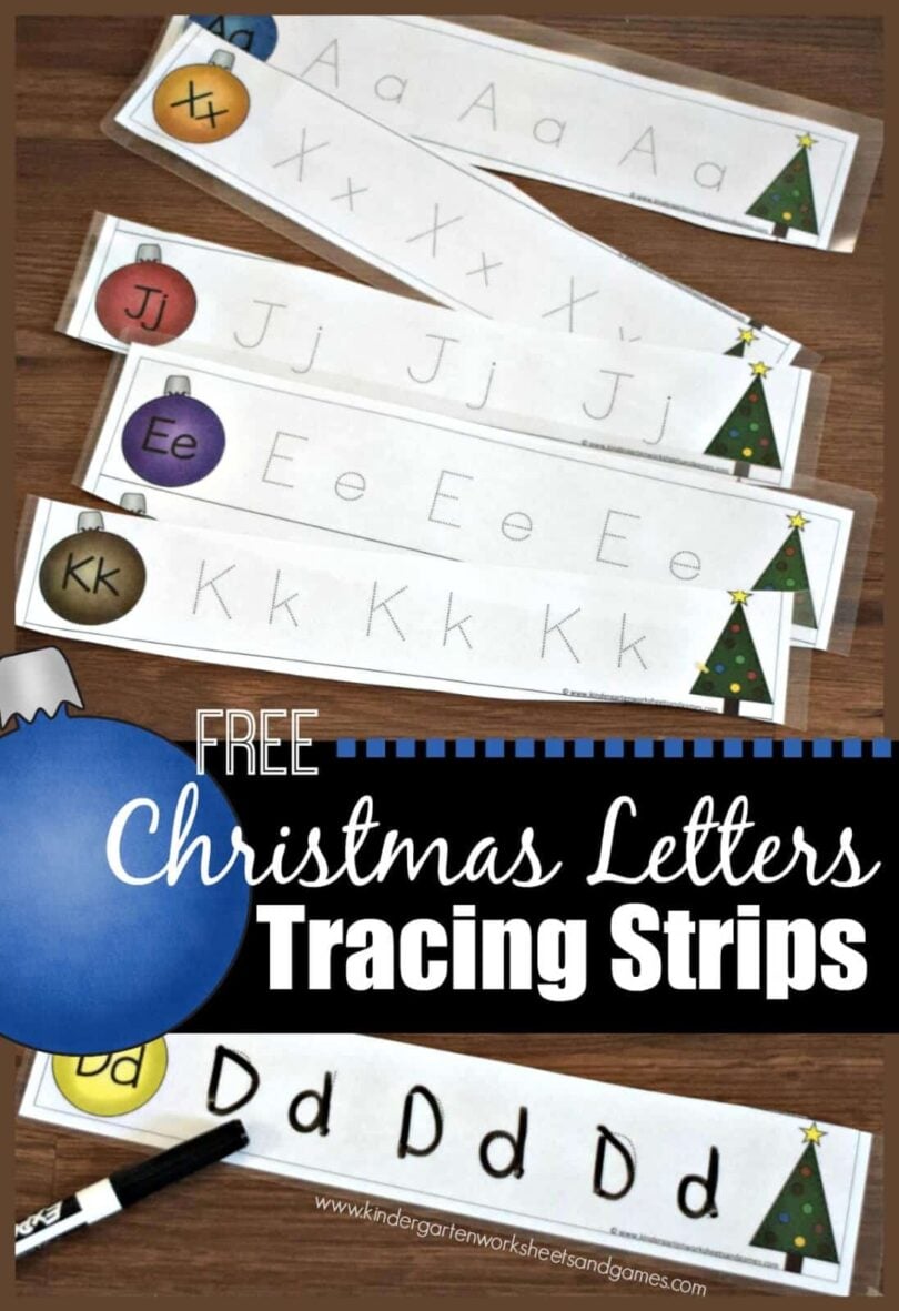 🎄 FREE Christmas Alphabet Letter Tracing Strips Printable for Kids