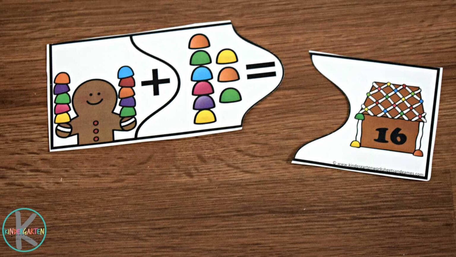 🎄 FREE Printable Christmas Gingerbread Math Addition Activities Puzzles