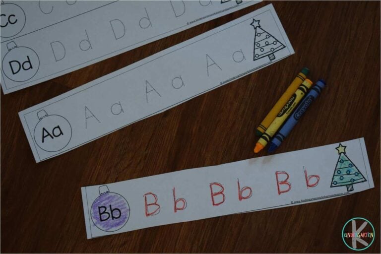 🎄 FREE Christmas Alphabet Letter Tracing Strips Printable for Kids