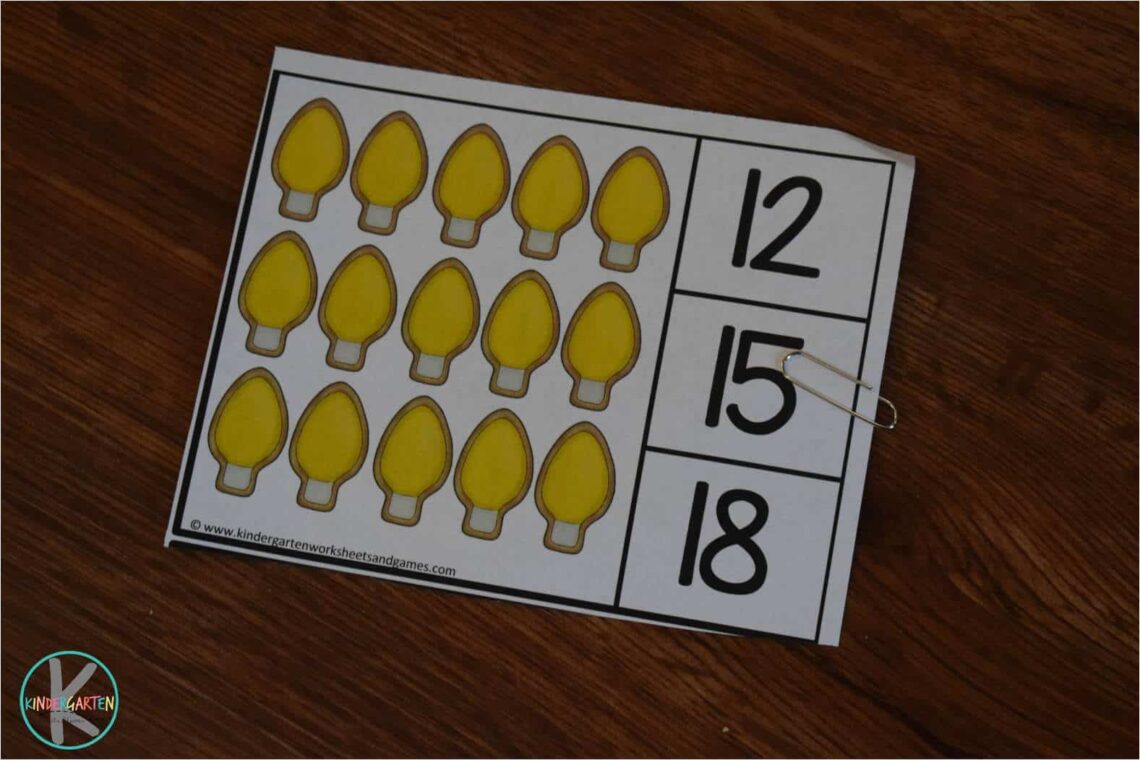 Christmas Counting Clip Cards