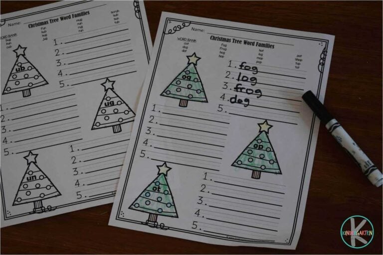 Word Family Christmas Trees