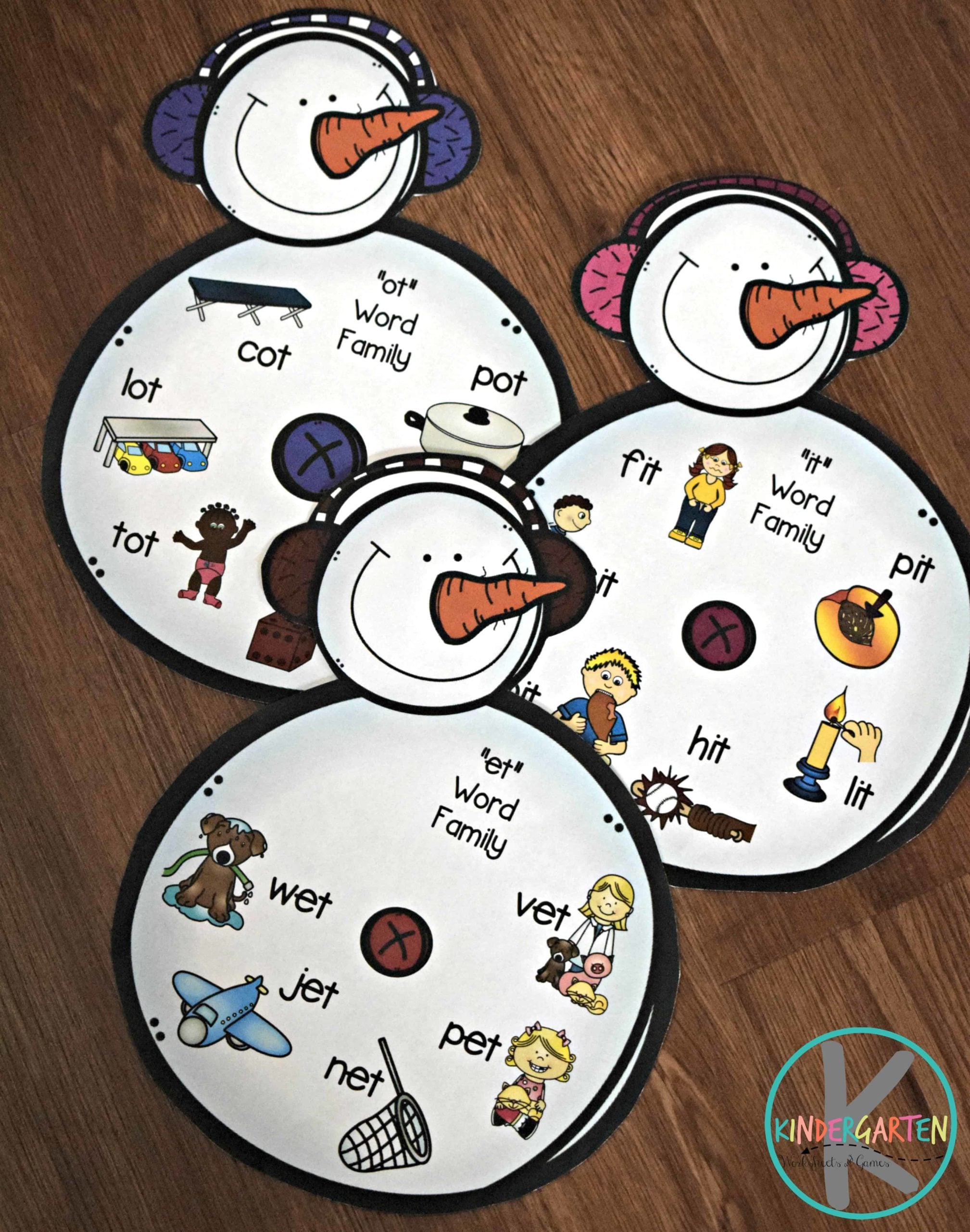 Free Preschool Word Family Worksheets