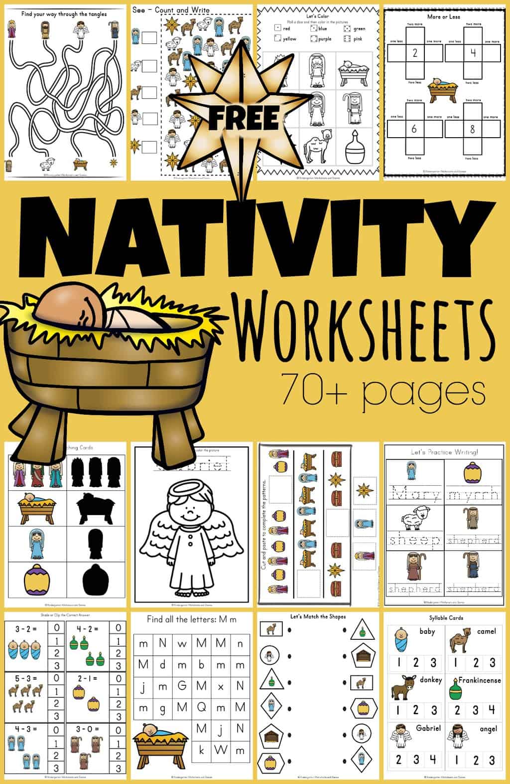 FREE Nativity Worksheets Printables FREE Nativity Worksheets Printables