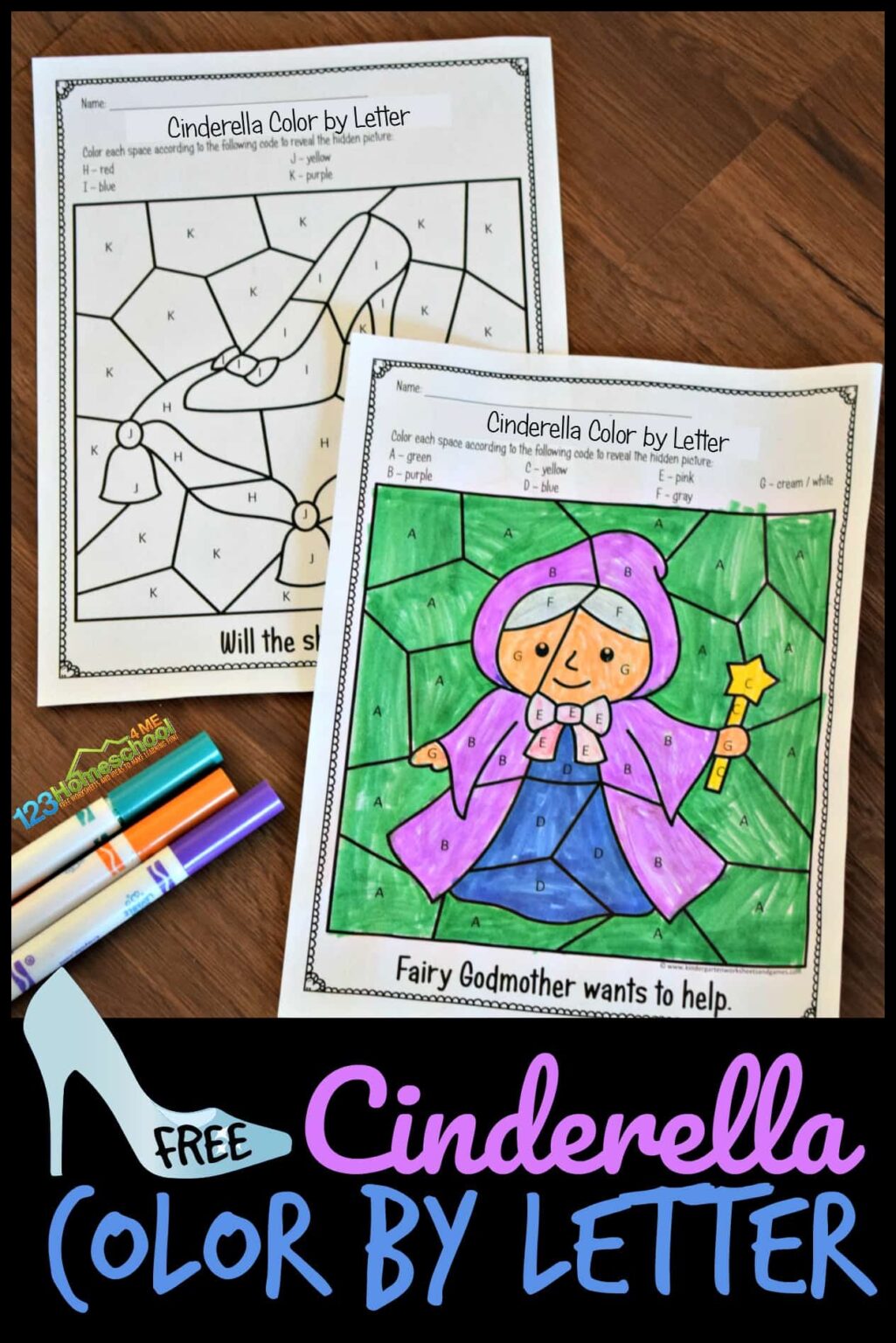 FREE Sleeping Beauty Color by Addition Worksheets for Kindergarten