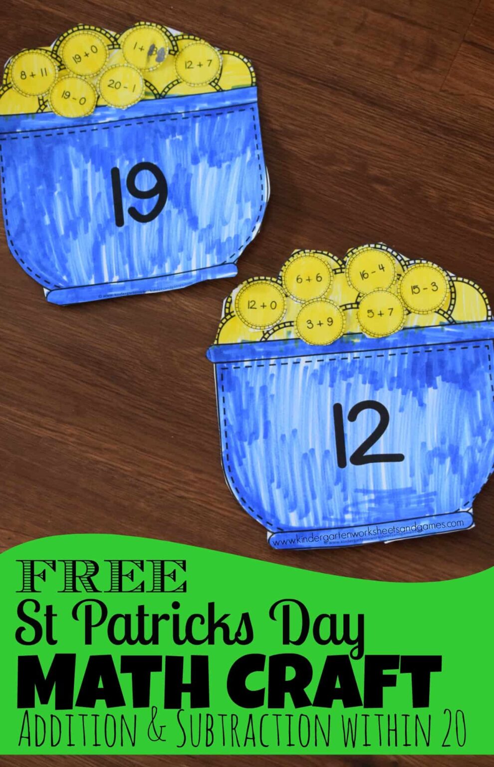 🍀 FREE Printable St Patricks Day Math Craft