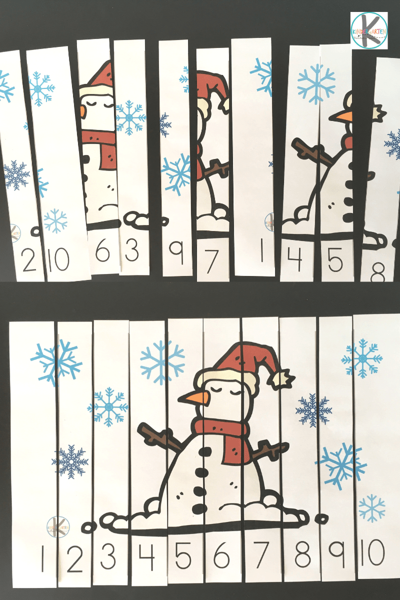 Count to 10 Snowman Puzzle
