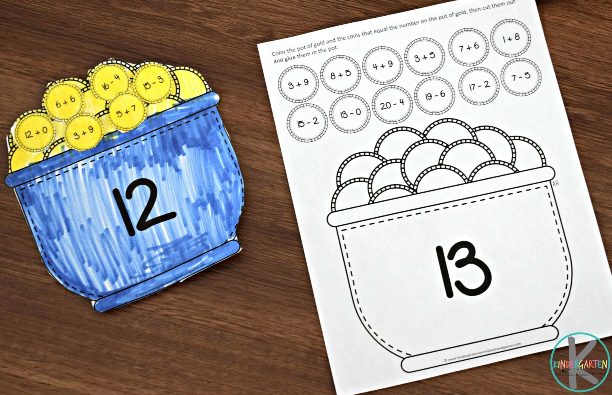 🍀 FREE Printable St Patricks Day Math Craft