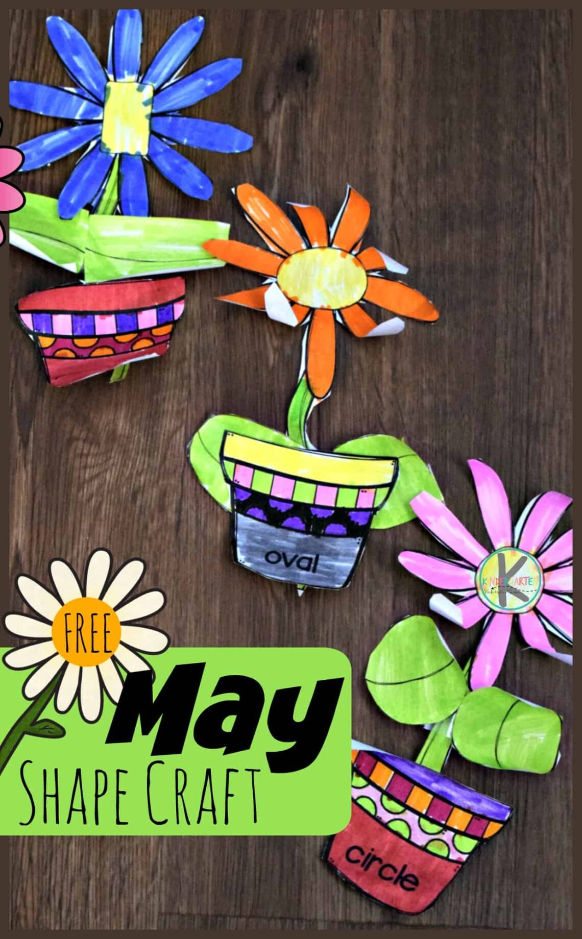 🌼 FREE Flower Shape Craft - FREE Printable Math Activity for Kindergarten