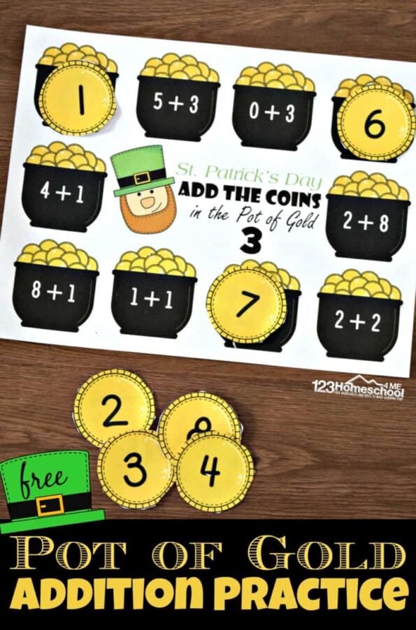 🍀 FREE Printable St Patricks Day Color by Number Worksheets