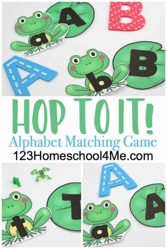 ☔ FREE Printable Spring Alphabet Letter Matching Game for Kindergarten