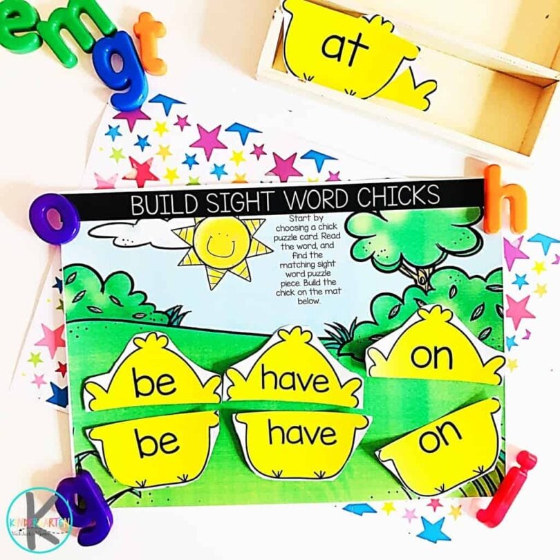 🐤 FREE Printable Spring Chicks Sight Words Activity for Kindergarten
