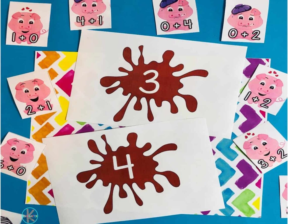 Addition Facts to 10 with Pigs in the Mud