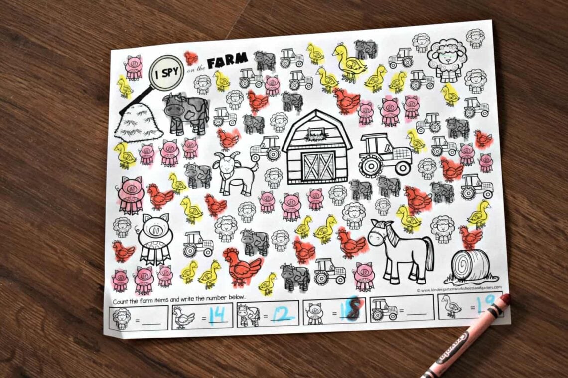 FREE I Spy Farm Animals Printables