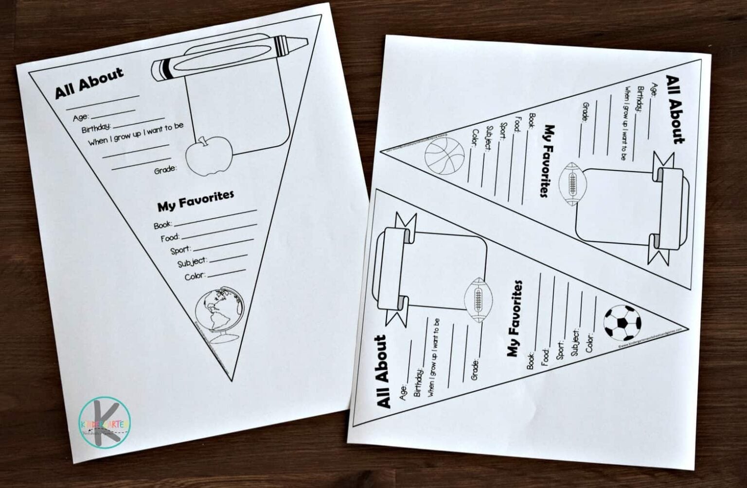 Free Printable All About Me Printable Poster Worksheet for Kindergarten