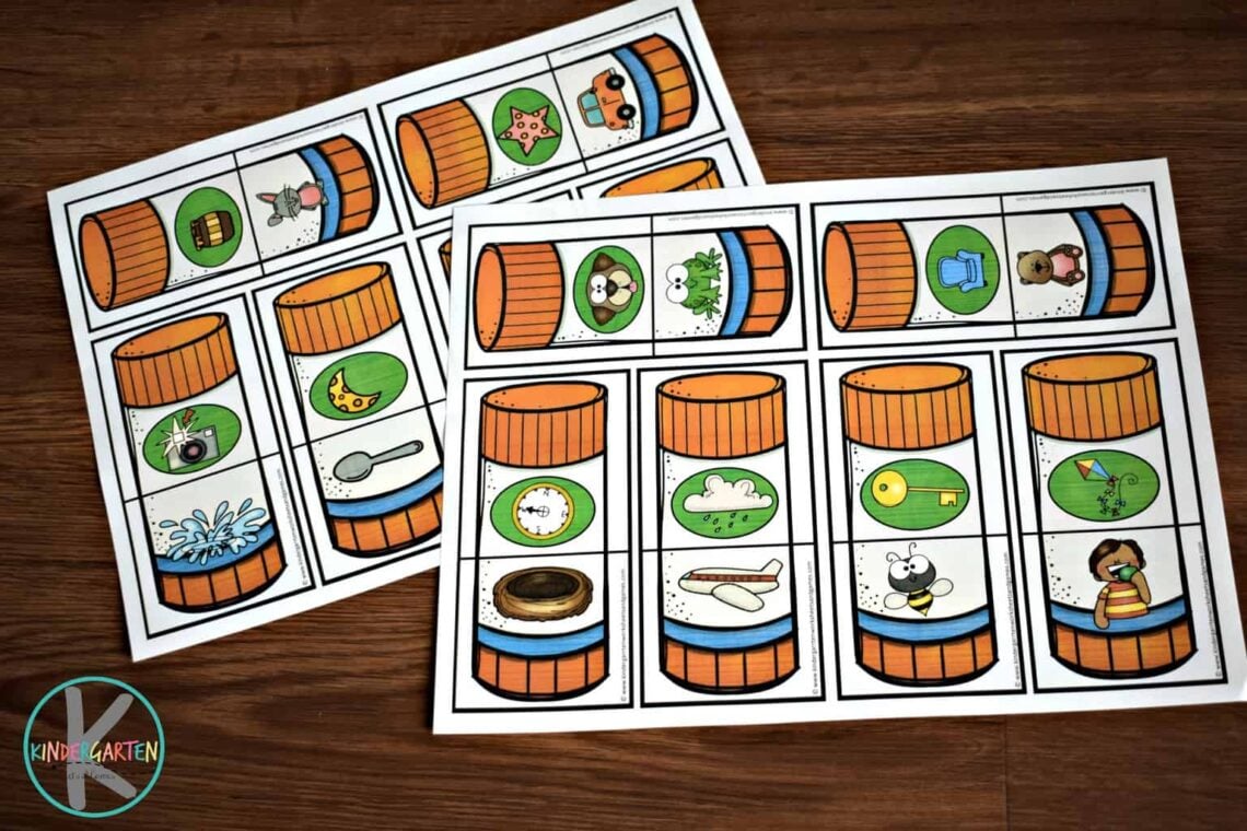 Back to School Rhyming Activities for Kindergarten - Free Glue Stick ...