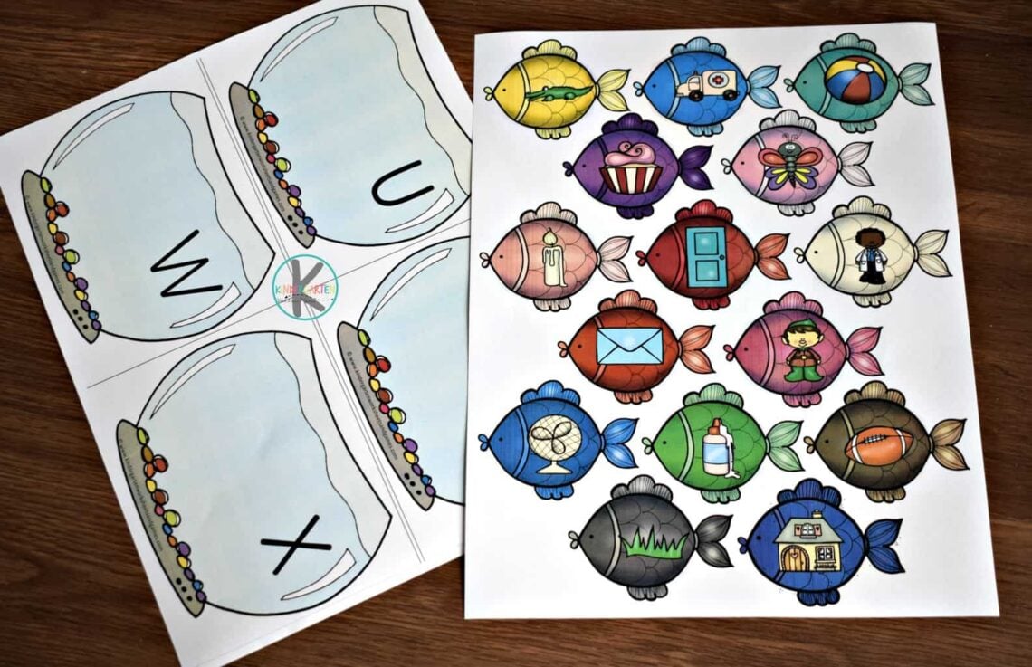 🐠 FREE Printable Fish Beginning Sounds Phonics Kindergarten Activity