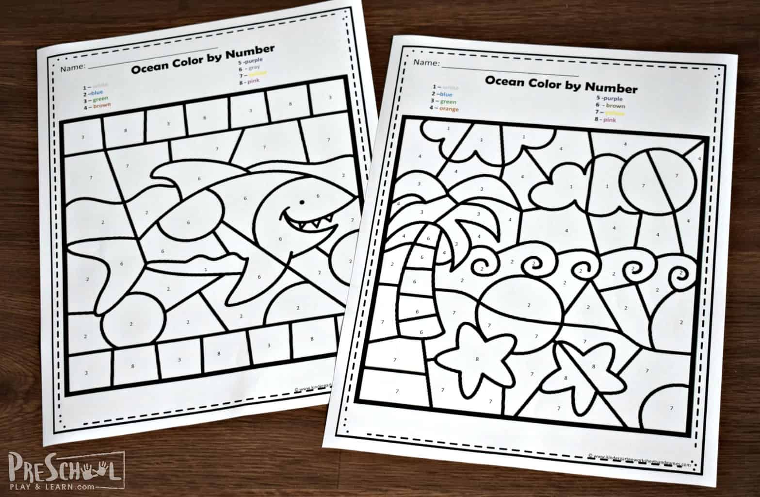 FREE Ocean Color by Number