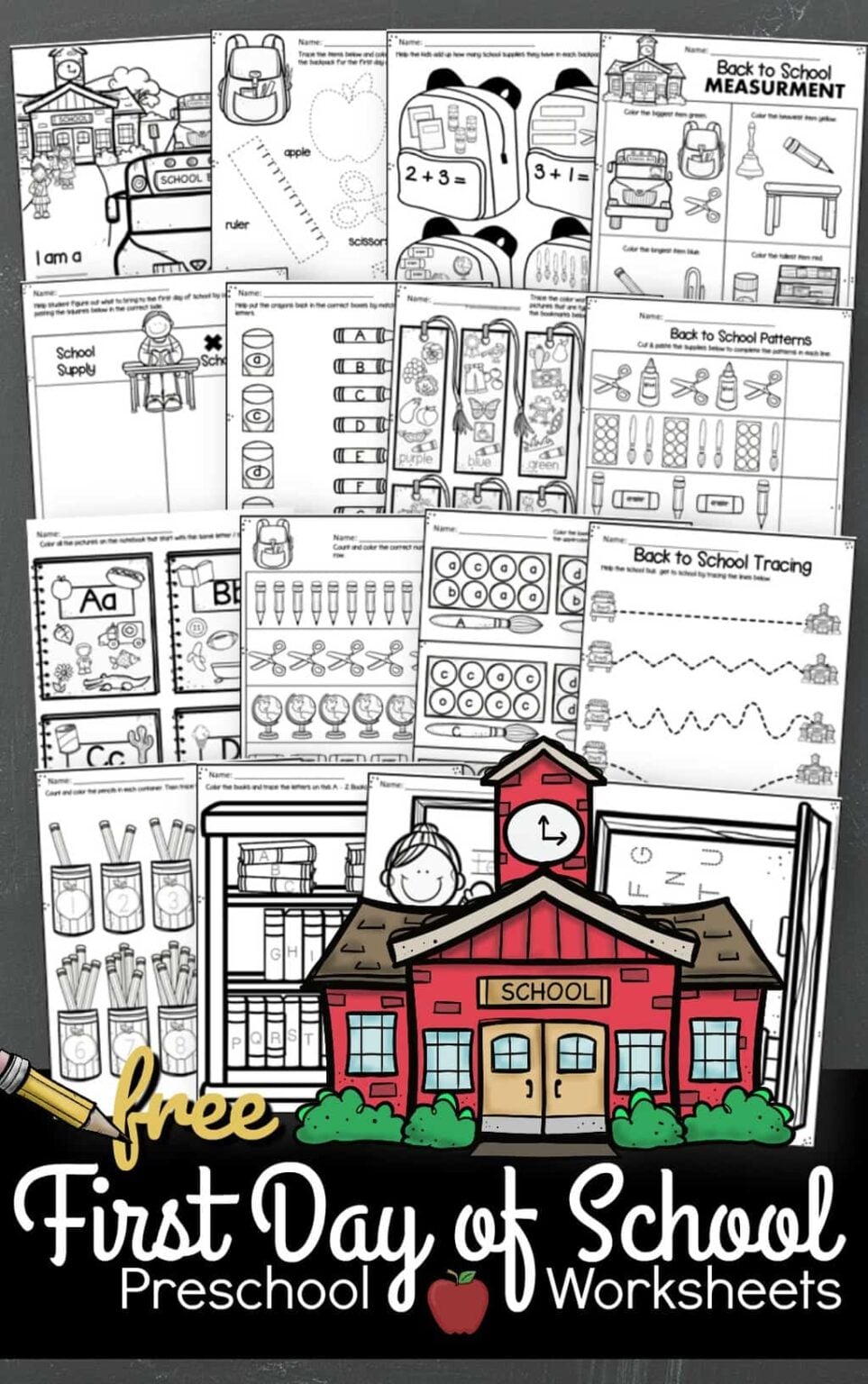 Back to School Copy the Shape Pattern Activity (Free Printable)