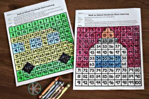 Back to School Interactive Hundreds Chart Printable Activity