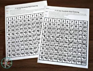 🦅 FREE 4th of July Math Worksheets - Hundreds Chart Color by Number