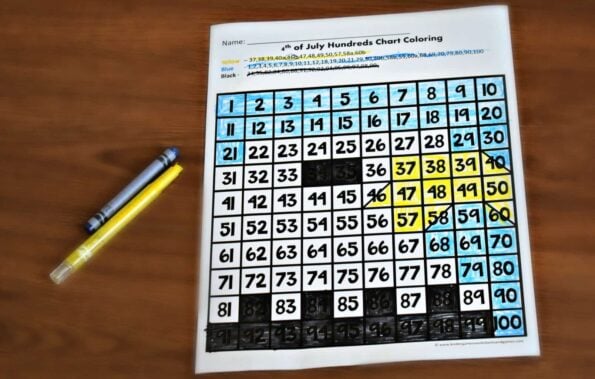 🦅 FREE 4th of July Math Worksheets - Hundreds Chart Color by Number