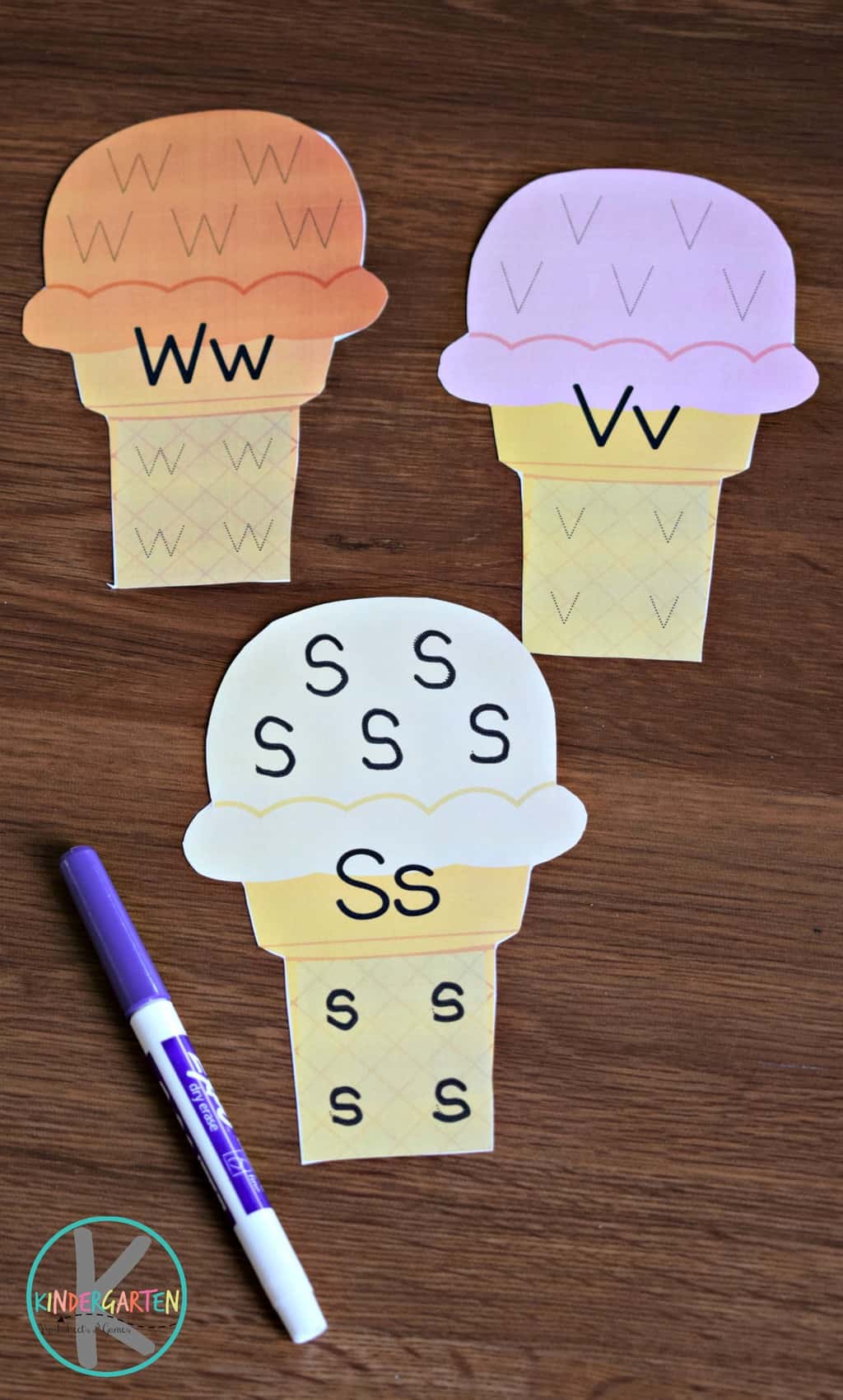 Ice Cream Cone Alphabet Tracing