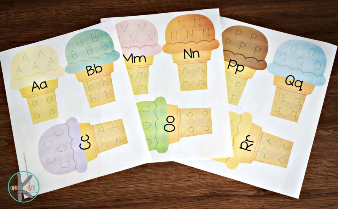 Ice Cream Cone Alphabet Tracing