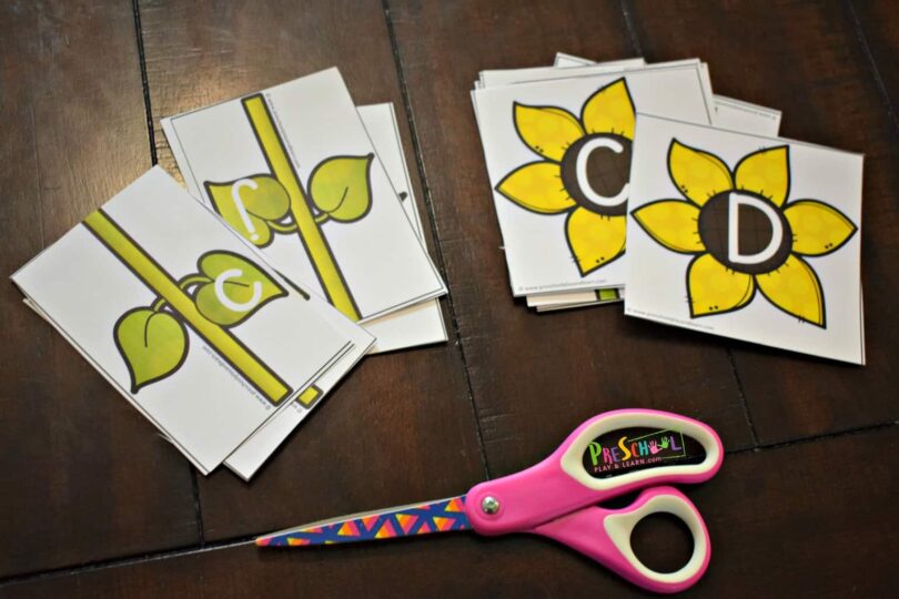 FREE Sunflower Letter Matching Activity