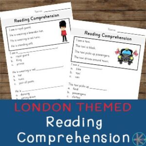 FREE London Reading Comprehension Worksheets for Kindergarten