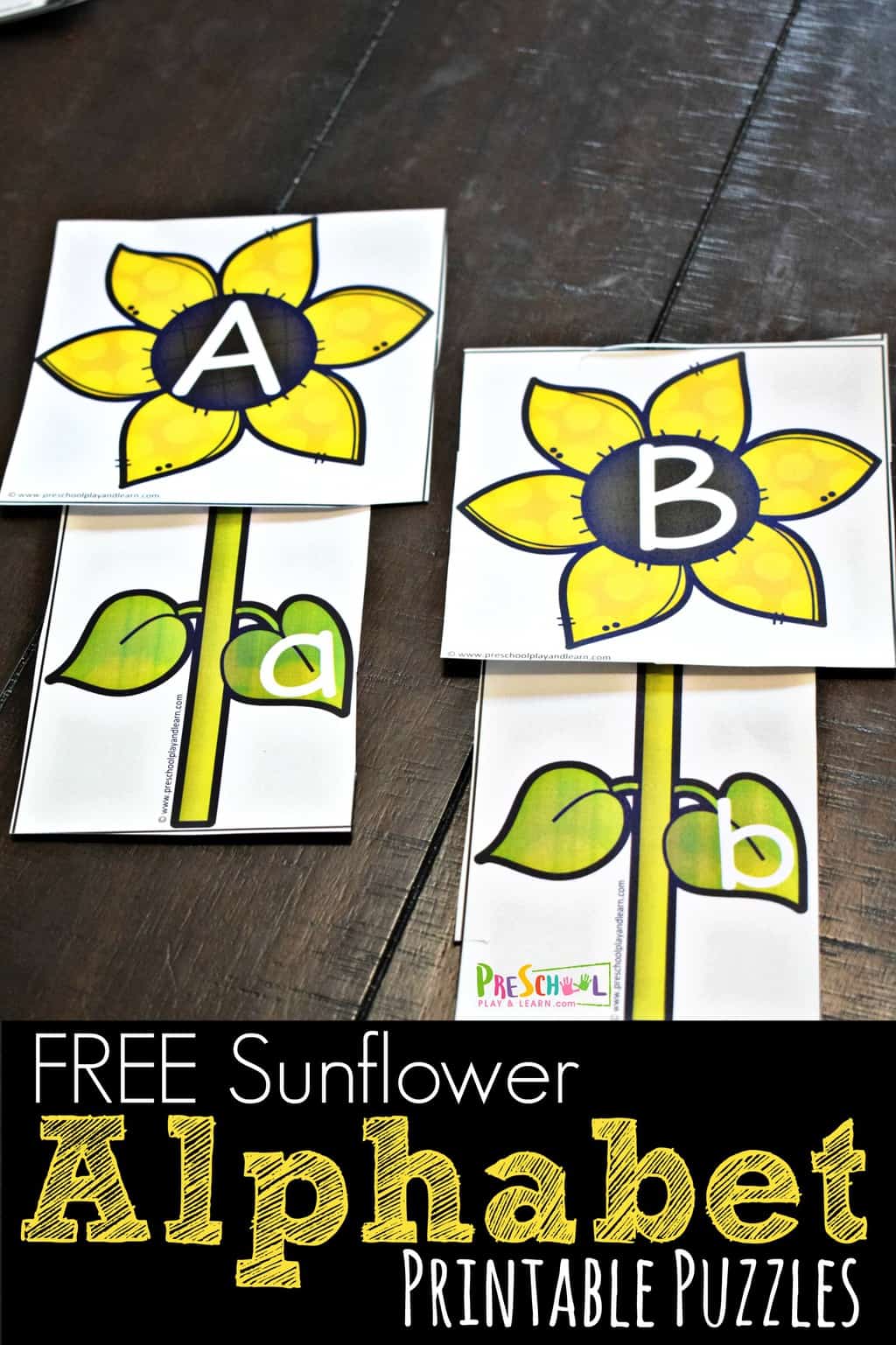 FREE Sunflower Letter Matching Activity