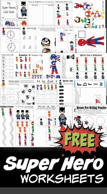 FREE Printable Superhero Counting Worksheet and Activity
