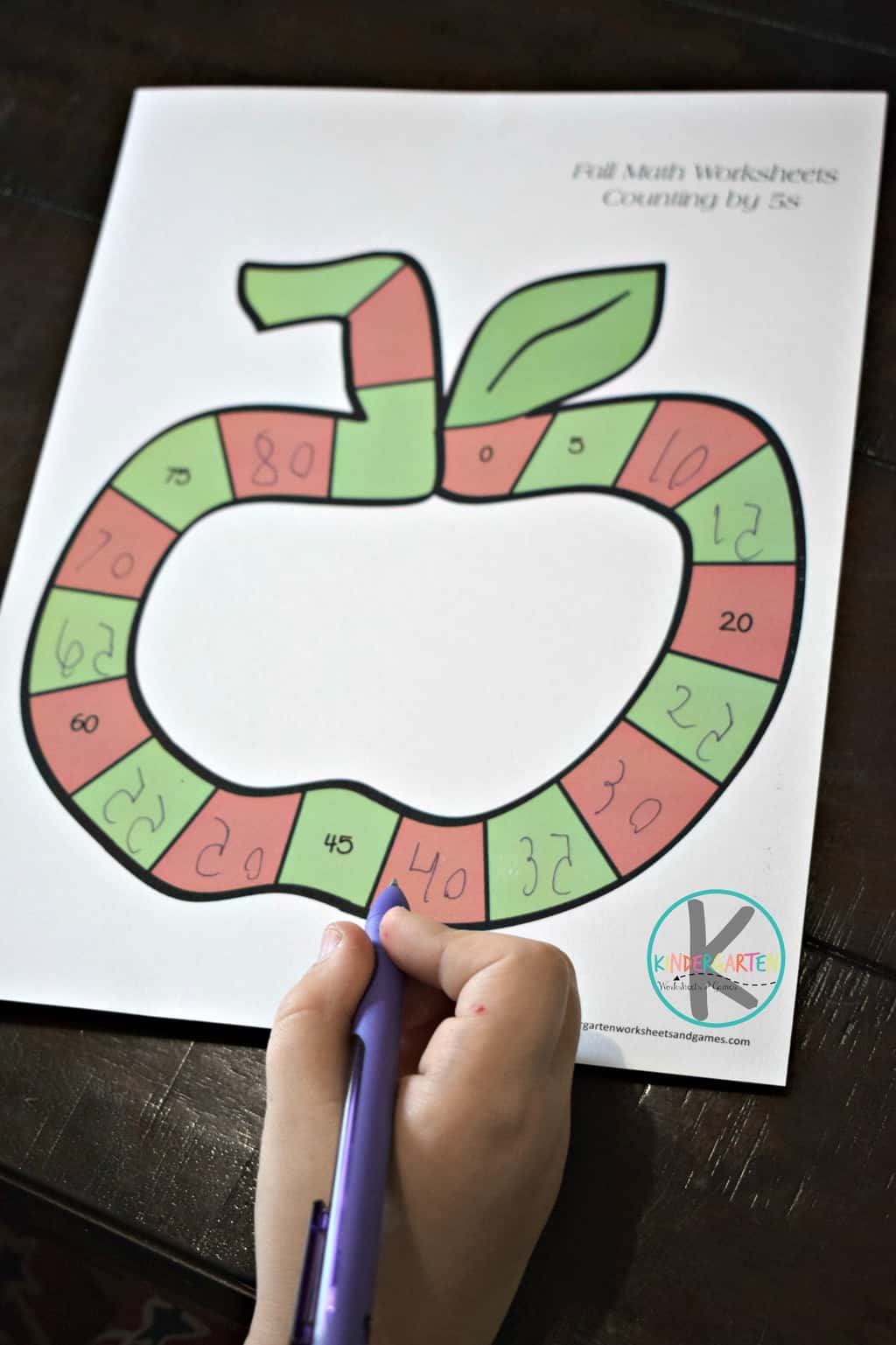 FREE Skip Counting Fall Math Worksheets
