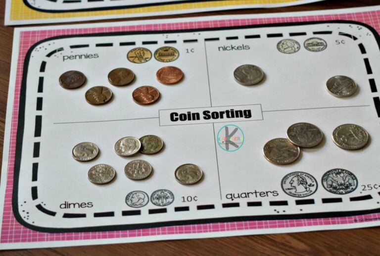 FREE Sorting Coins Printable Money Mats
