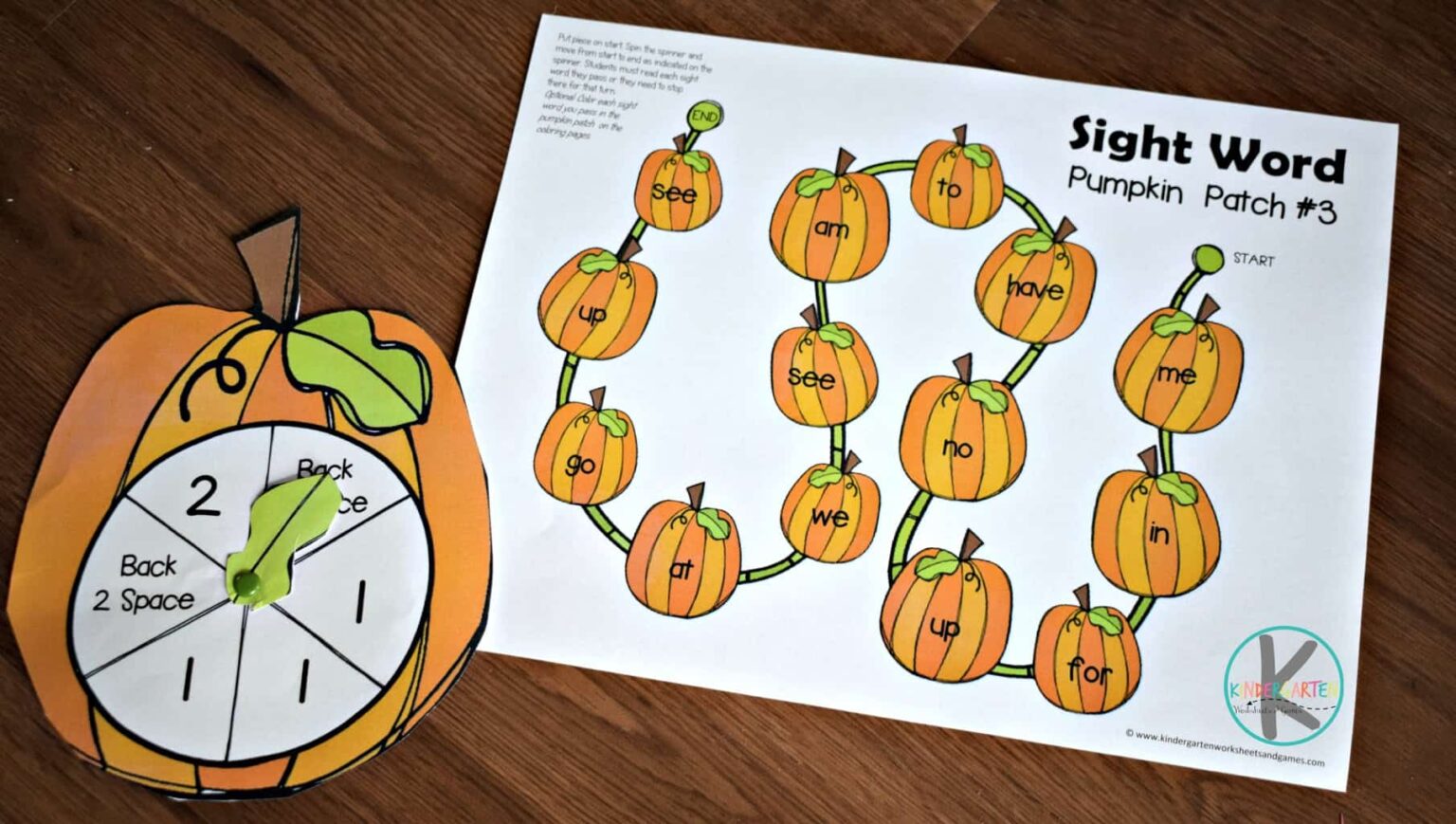 FREE Pumpkin Sight Words Game