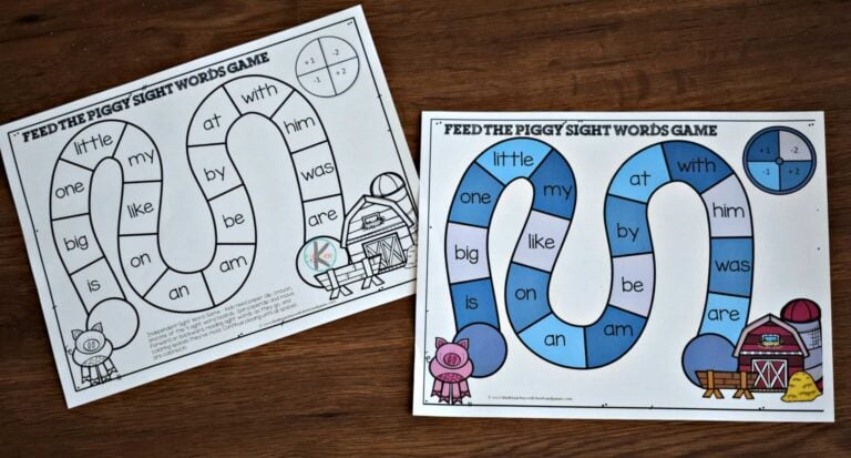 FREE Farm Printable Sight Word Games for Kindergartners and Grade 1