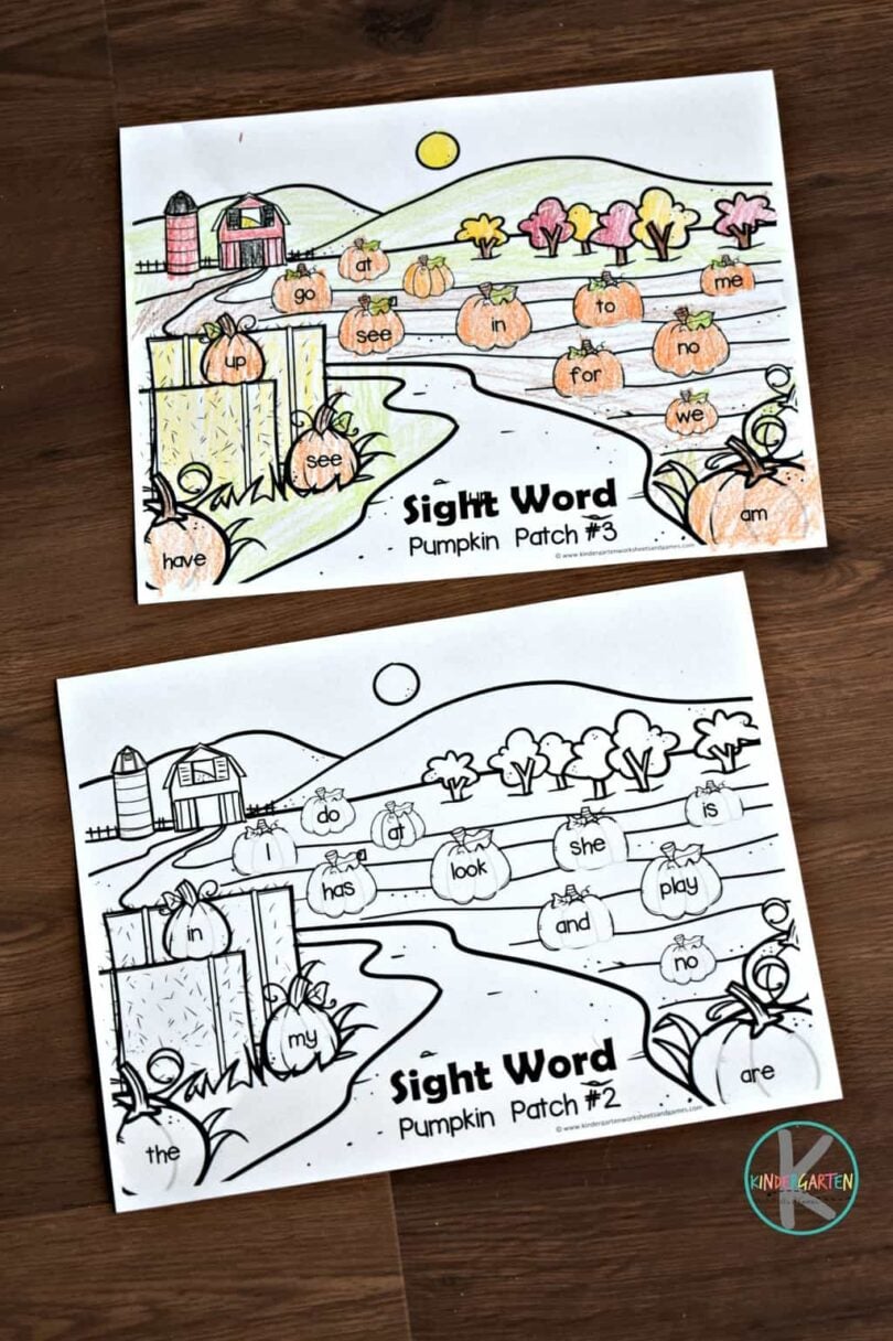 FREE Pumpkin Sight Words Game