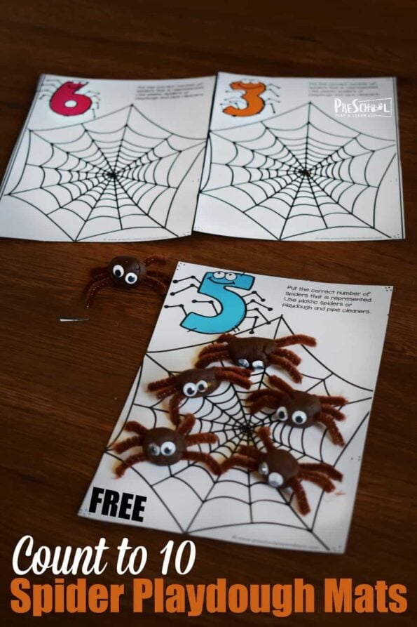 FREE Spanish Numbers for Kids Playdough Mats