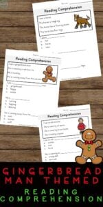 🎄 FREE Gingerbread Man Reading Comprehension Worksheets