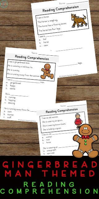 🎄 FREE Gingerbread Man Reading Comprehension Worksheets