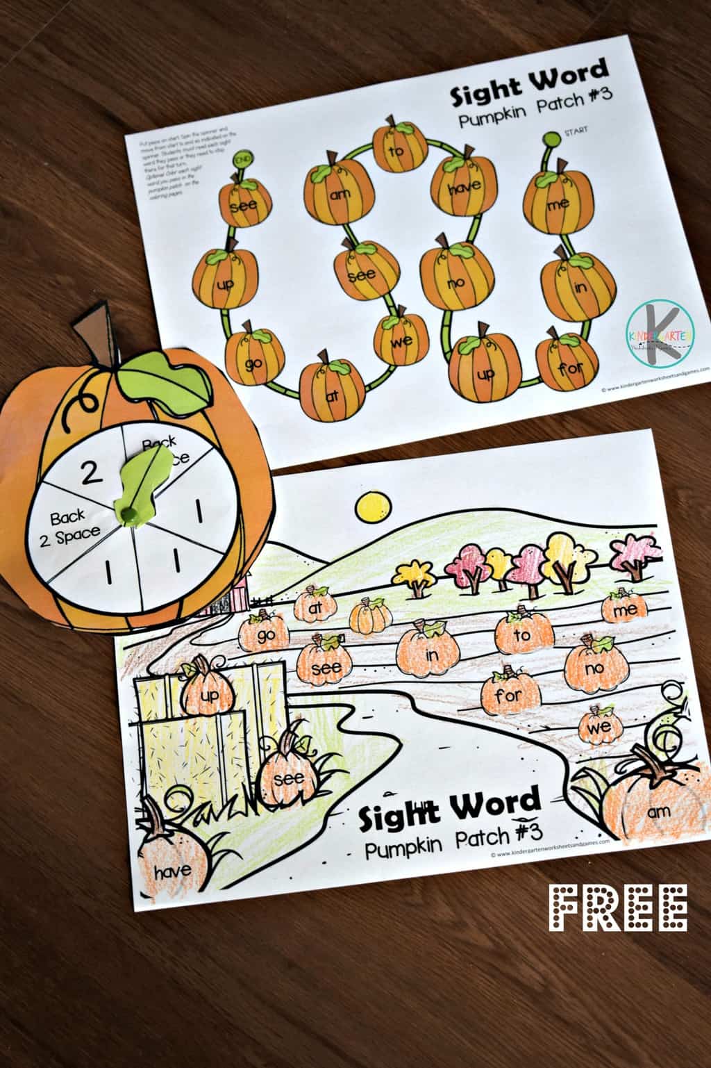 FREE Pumpkin Sight Words Game