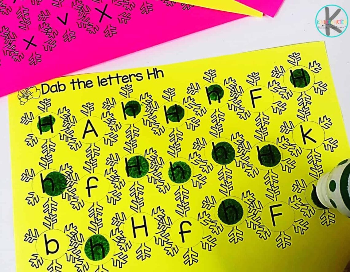 Snowflake Find and Dab – Alphabet Recognition Winter Printables